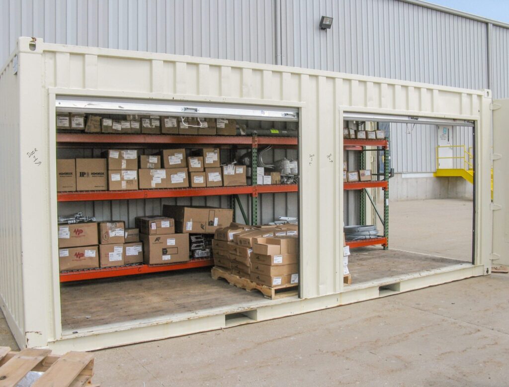 Job site storage containers (conex boxes) offer secure access for ...